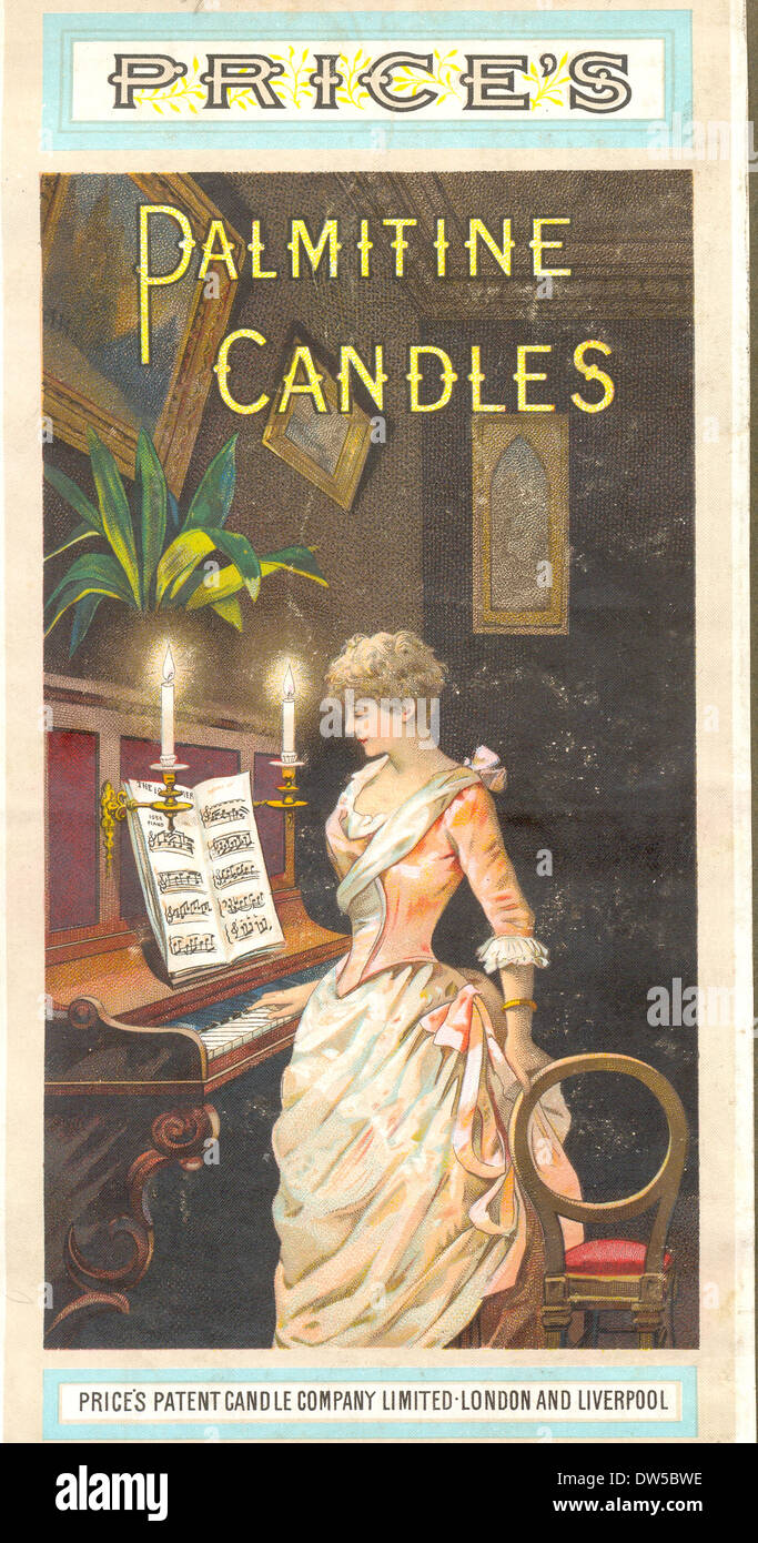 Chromolithographed label for Price's Palmitine Candles Stock Photo - Alamy