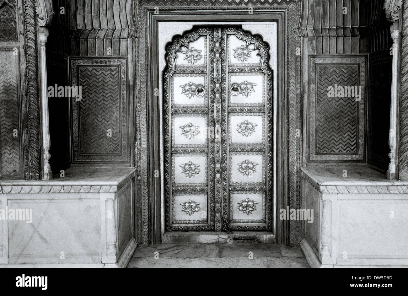The Northwest Green Gate in City Palace in Jaipur in Rajasthan in India ...