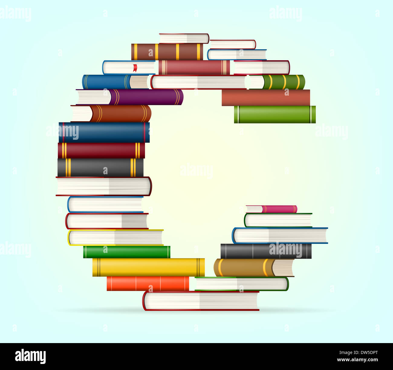 Alphabet from stacks of multi colored books Stock Photo - Alamy