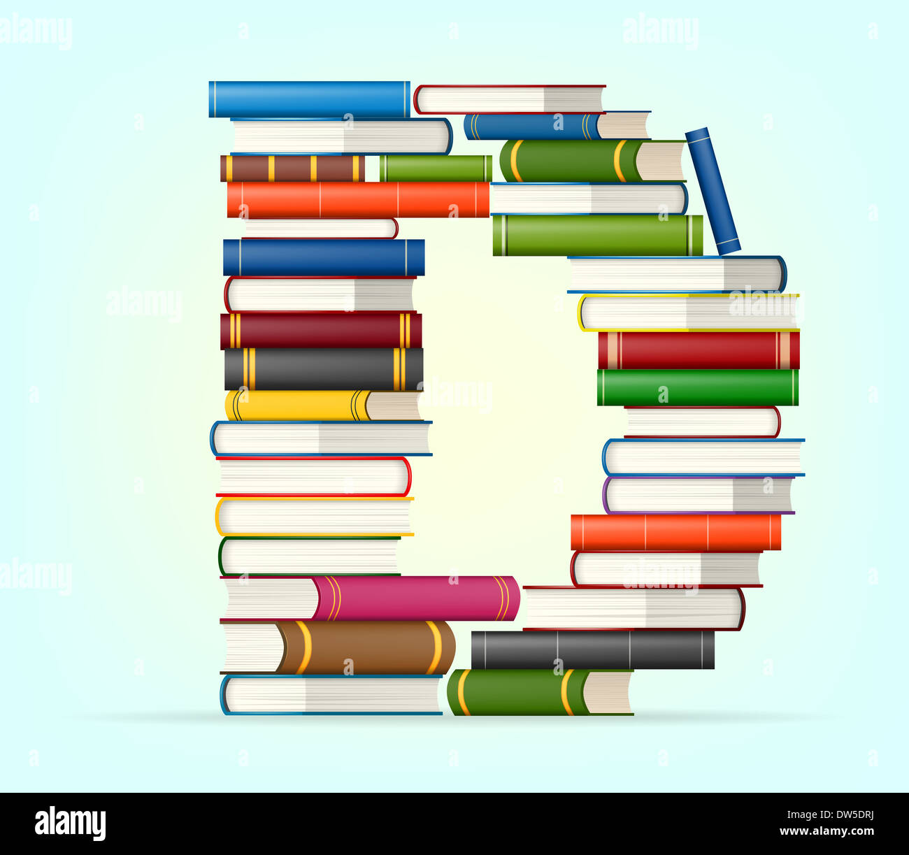 Alphabet from stacks of multi colored books Stock Photo - Alamy