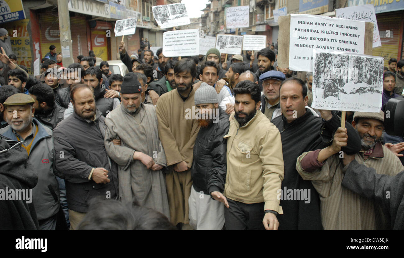 Srinagar, Indian Administered Kashmir. 28th Feb, 2014 Chairman of pro ...