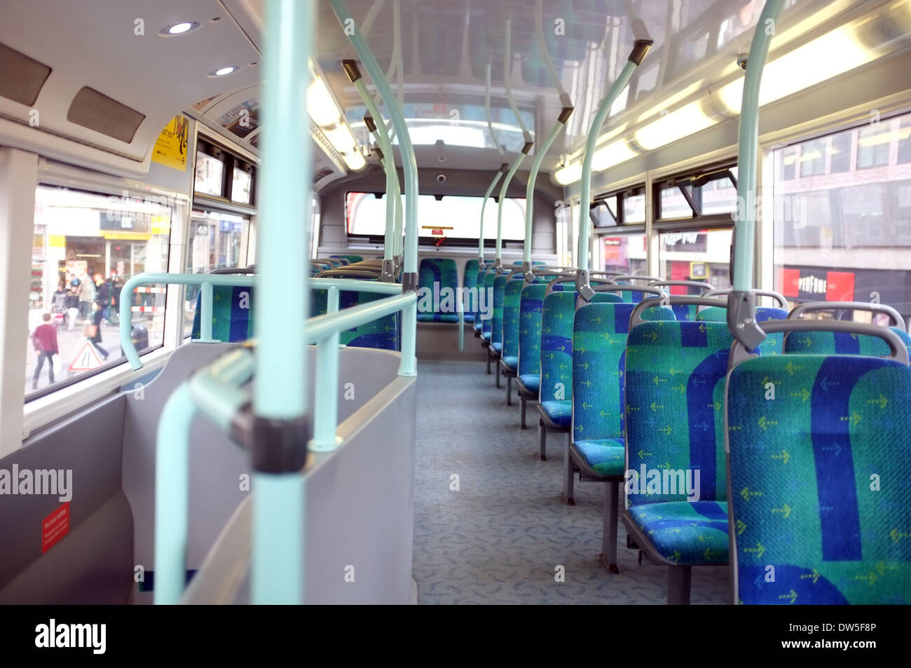 Seats on a London bus Stock Photo - Alamy