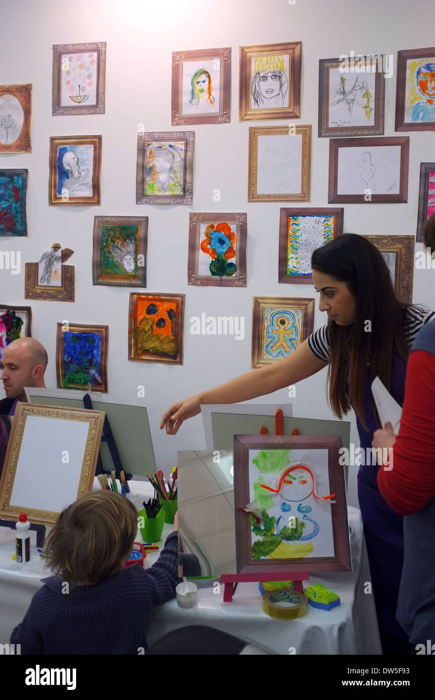 Art stall for children Stock Photo - Alamy