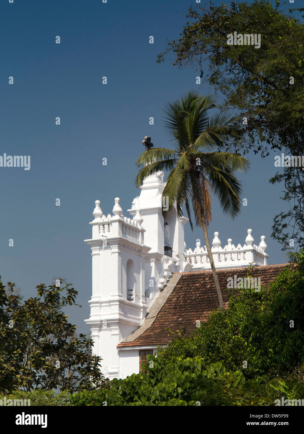 India, Goa, Panjim, whitewashed Goan churches, Church of our Lady of ...
