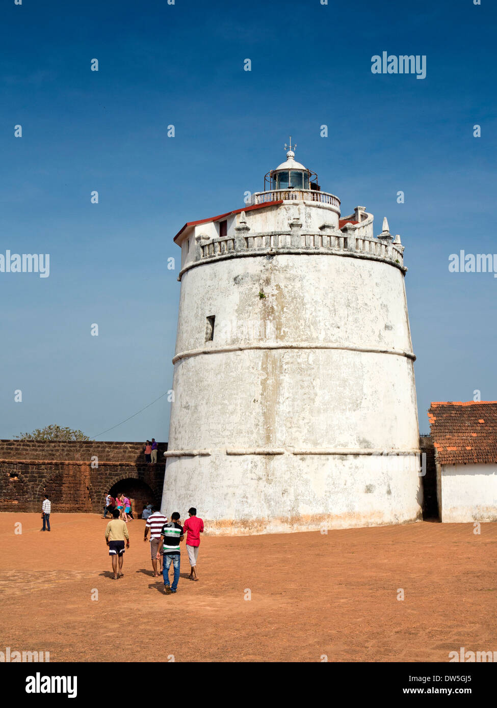 India, Goa, Panjim, Fort Aguada, old Portuguese fort and lighthouse ...