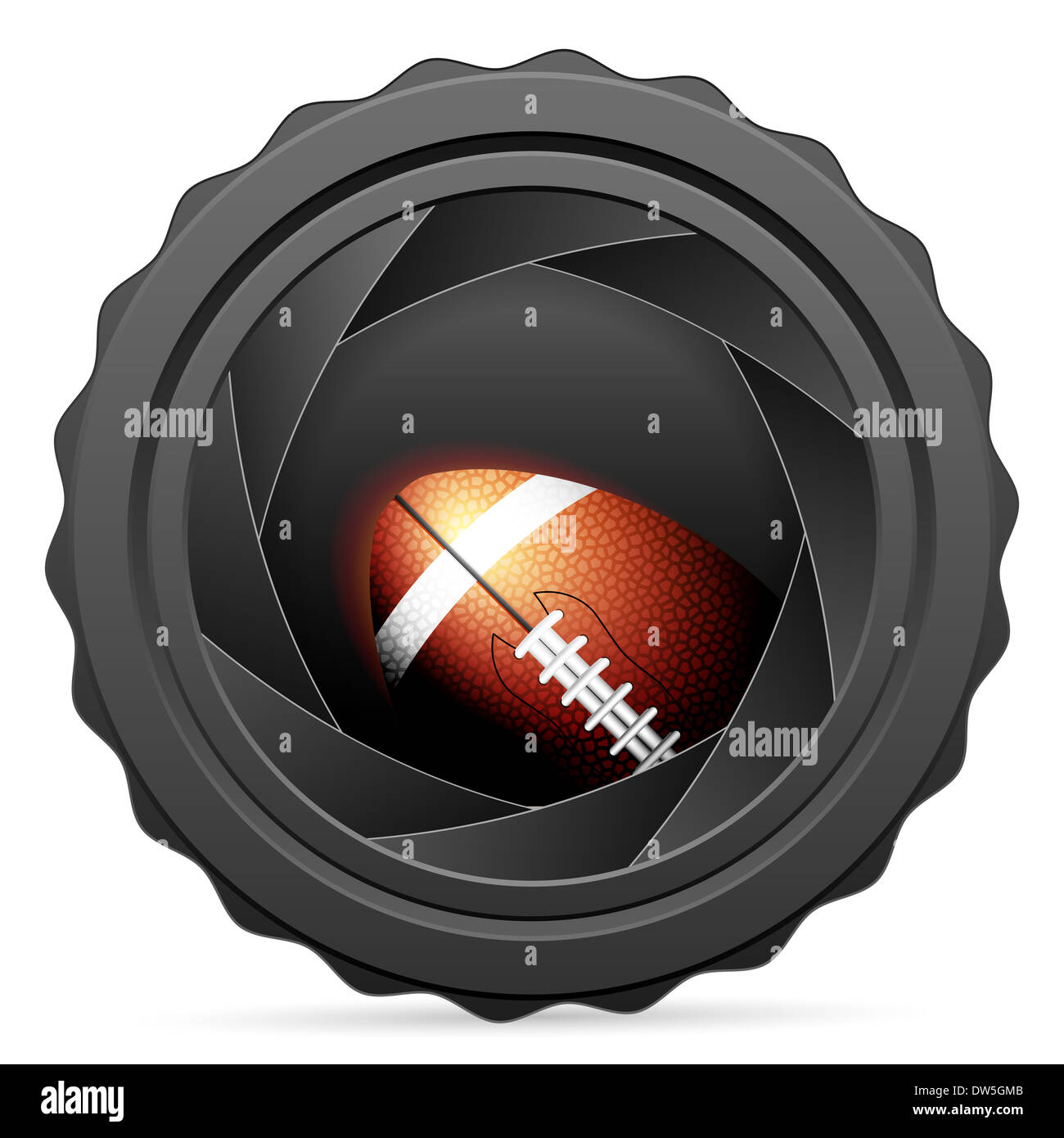 Camera shutter with football ball on white background. Vector ...