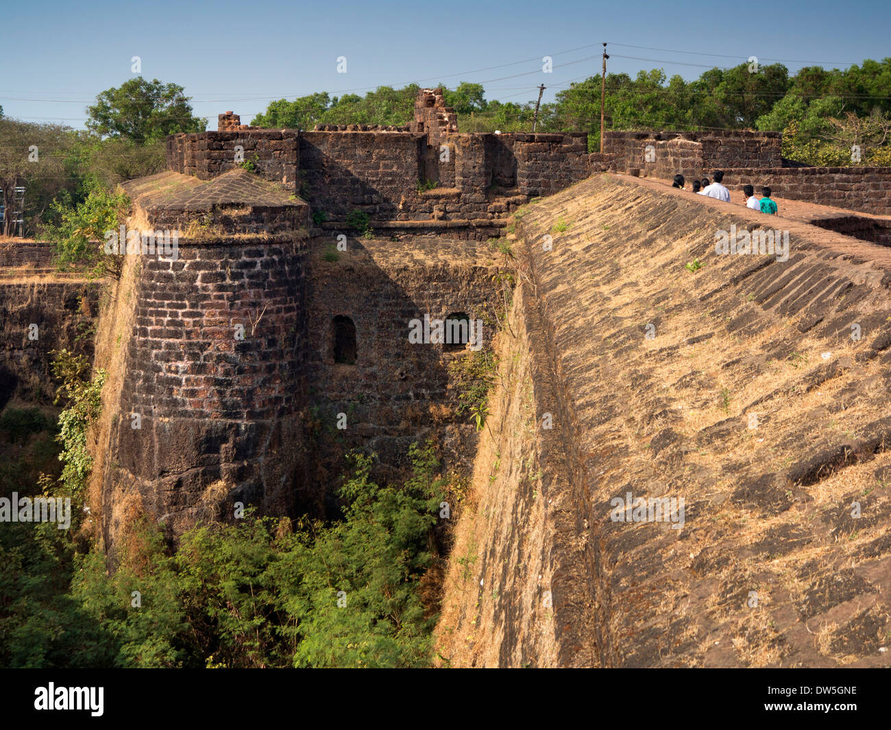 India, Goa, Panjim, Fort Aguada, old Portuguese fort walls Stock Photo ...