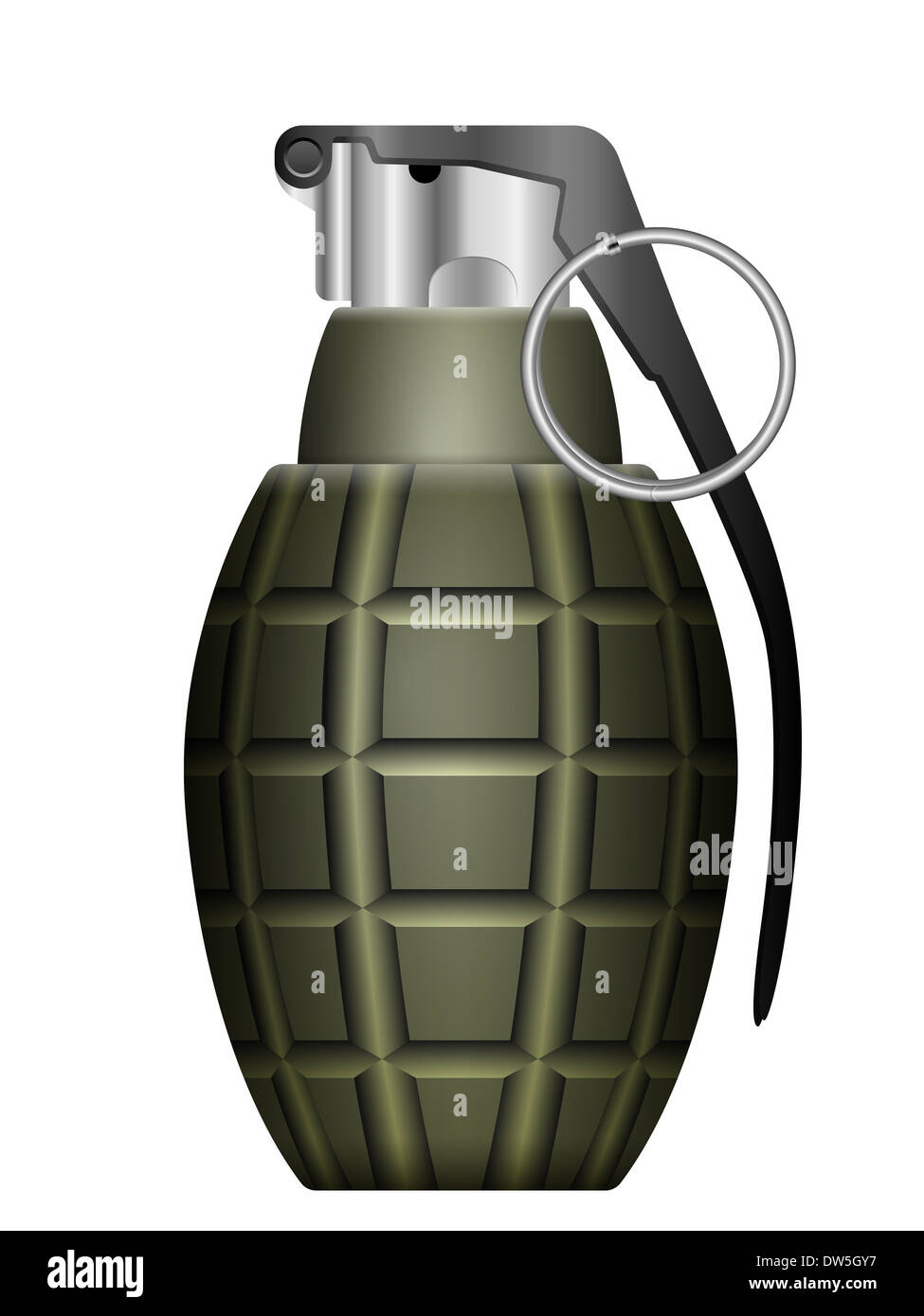 Green grenade on a white background Stock Photo - Alamy
