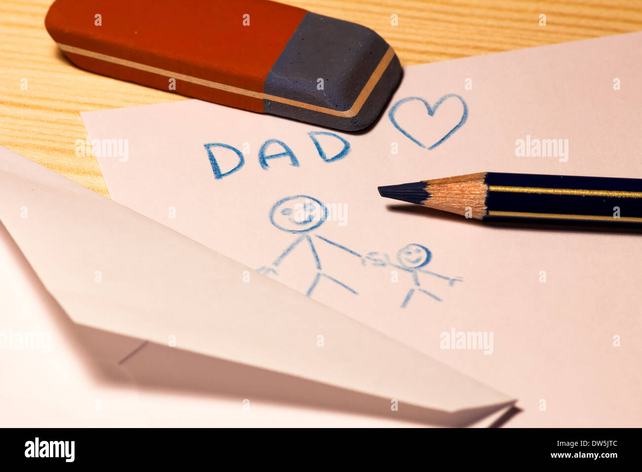 a kind sketch by a children to his Dad Stock Photo - Alamy