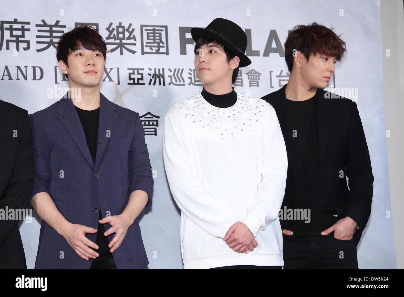 Taipei, Taiwan. 27th Feb, 2014. Korean pop group FTISLAND at press ...