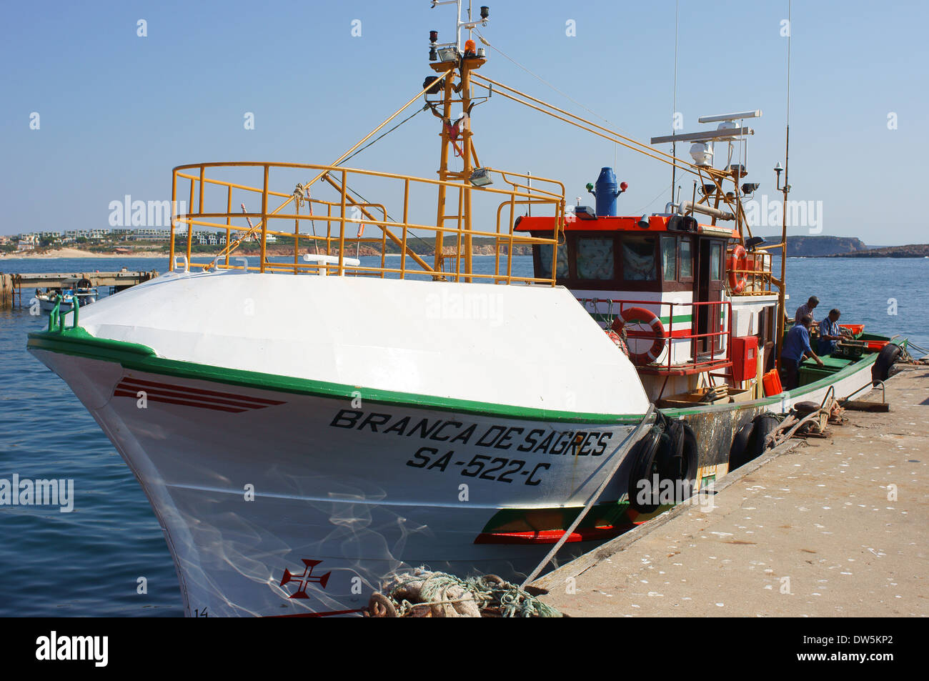 Colorful old fishing boat Sagres Algarve Portugal Stock Photo - Alamy