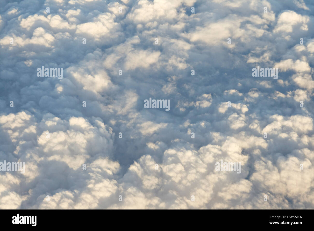 Blue and silver clouds background, view from airplane Stock Photo - Alamy