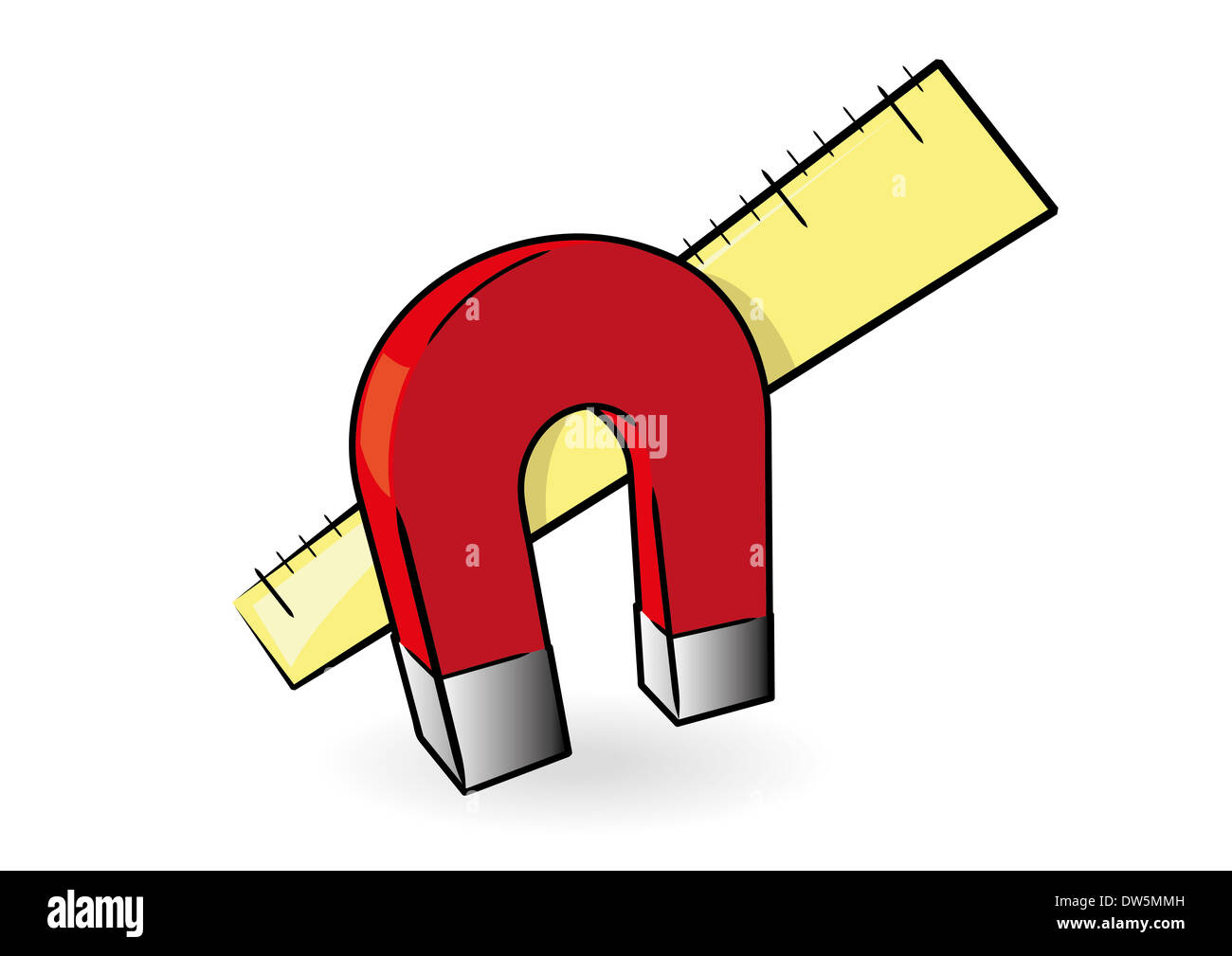 Magnet and Ruler Stock Photo - Alamy