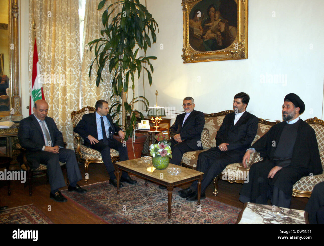 Beirut, Lebanon. 28th Feb, 2014. Lebanese Foreign Affairs Minister ...