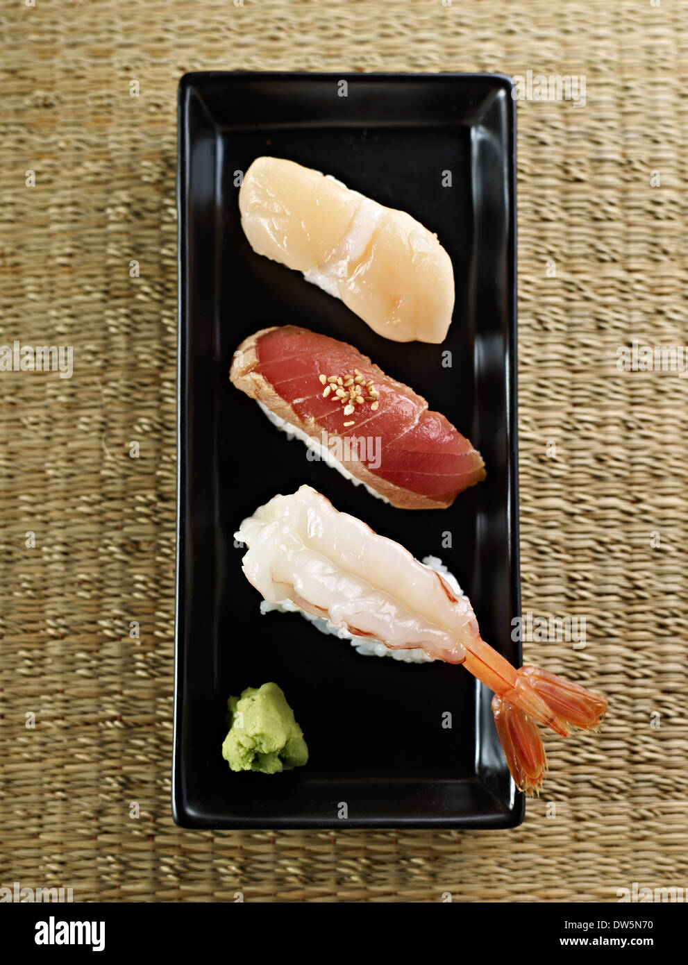 Japanese Sushi Top view Stock Photo - Alamy