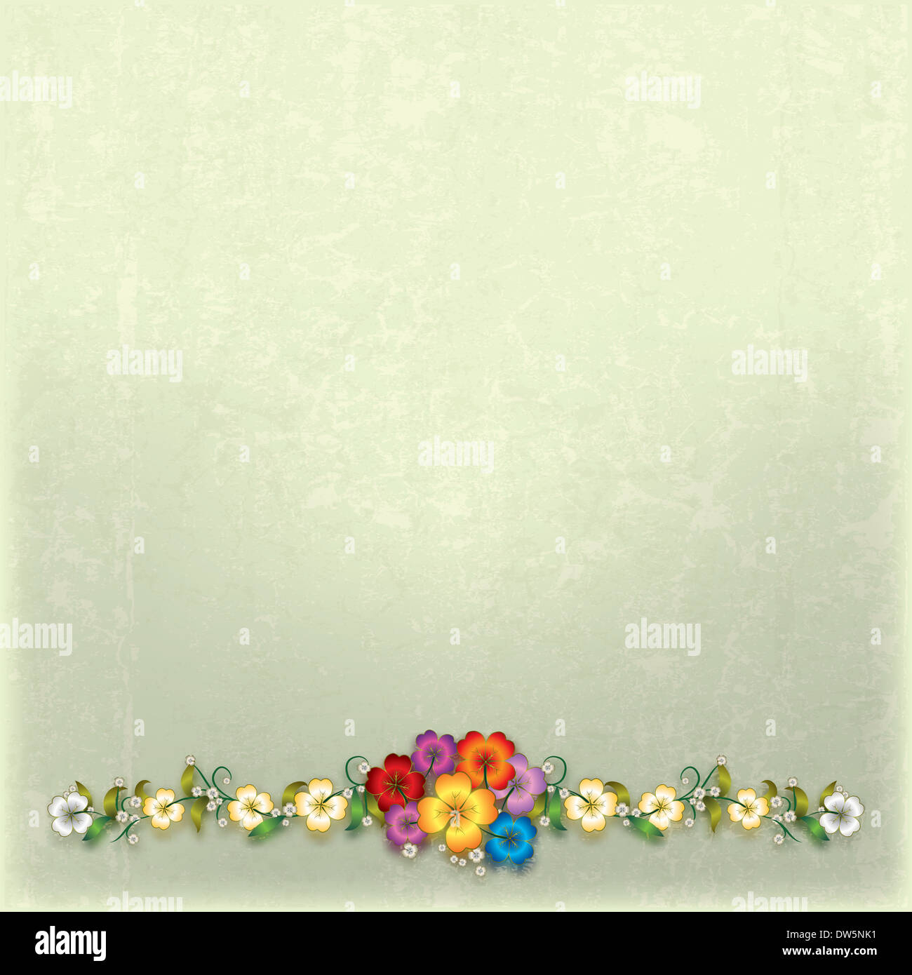 abstract grunge green background with floral composition Stock Photo ...