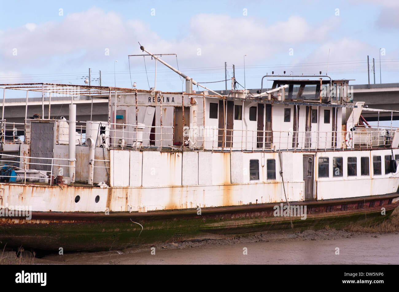 Rusty Old Abandoned Beached Metal Ship Boat Stock Photo - Alamy