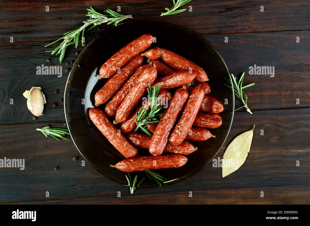 Sausage top view hi-res stock photography and images - Alamy
