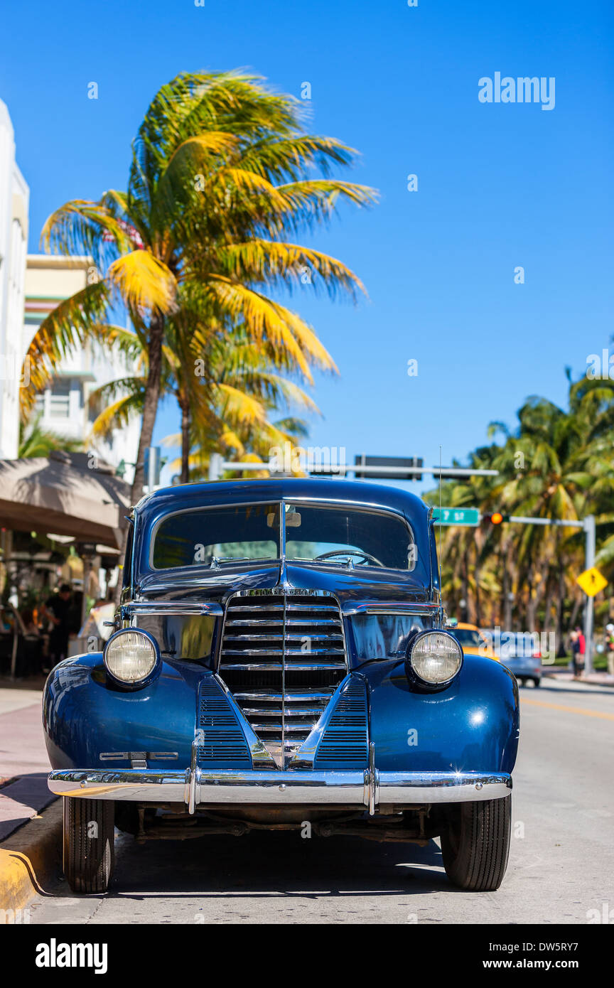 Old beautiful car in the street Stock Photo - Alamy