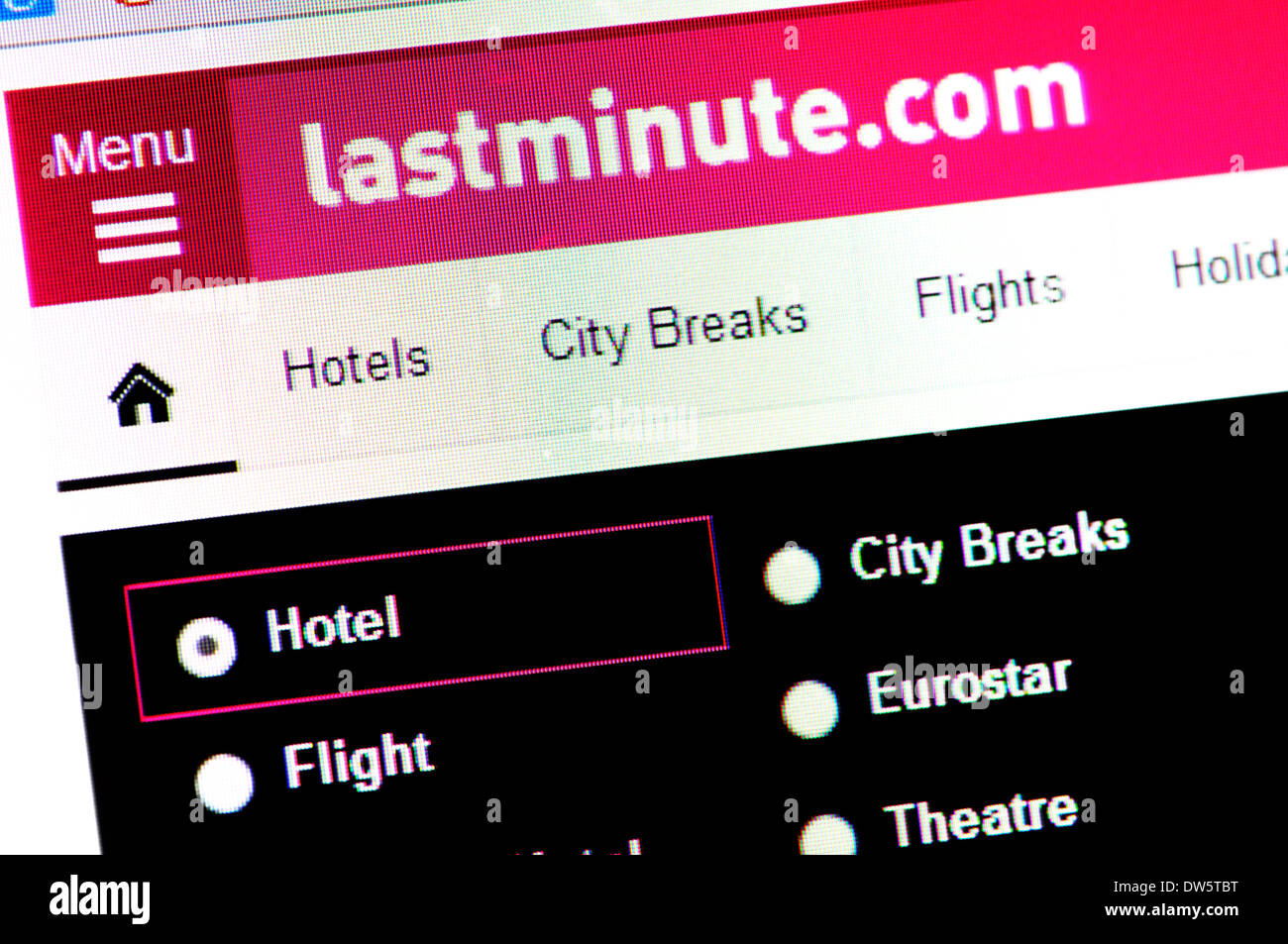 Lastminute com screen hi-res stock photography and images - Alamy