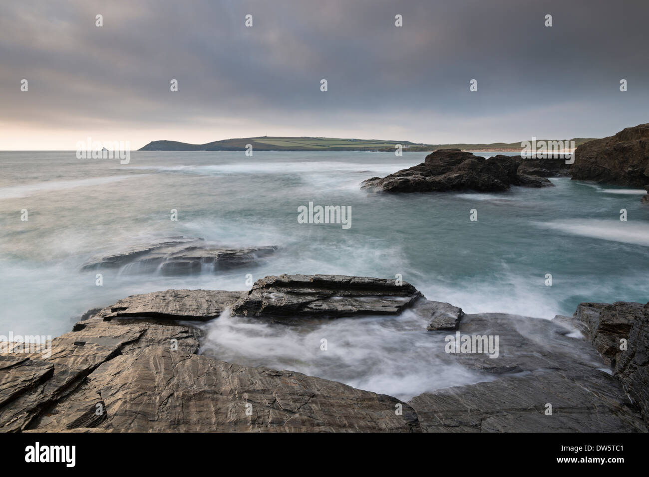 Trevose Head from Treyarnon Point, Cornwall, England. Summer (June ...