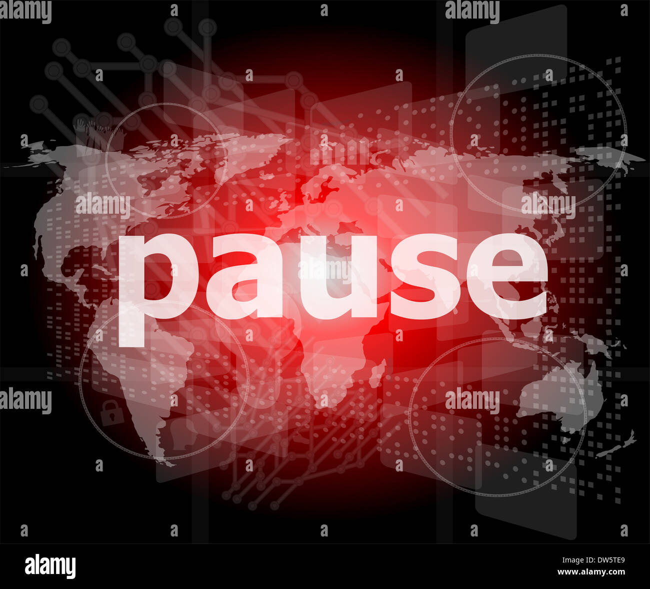 Time concept: clock word on digital background Stock Photo - Alamy