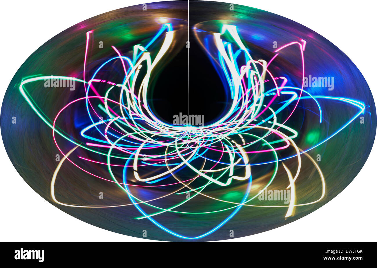 light patterns multi-coloured light dome distorted - abstract painting ...