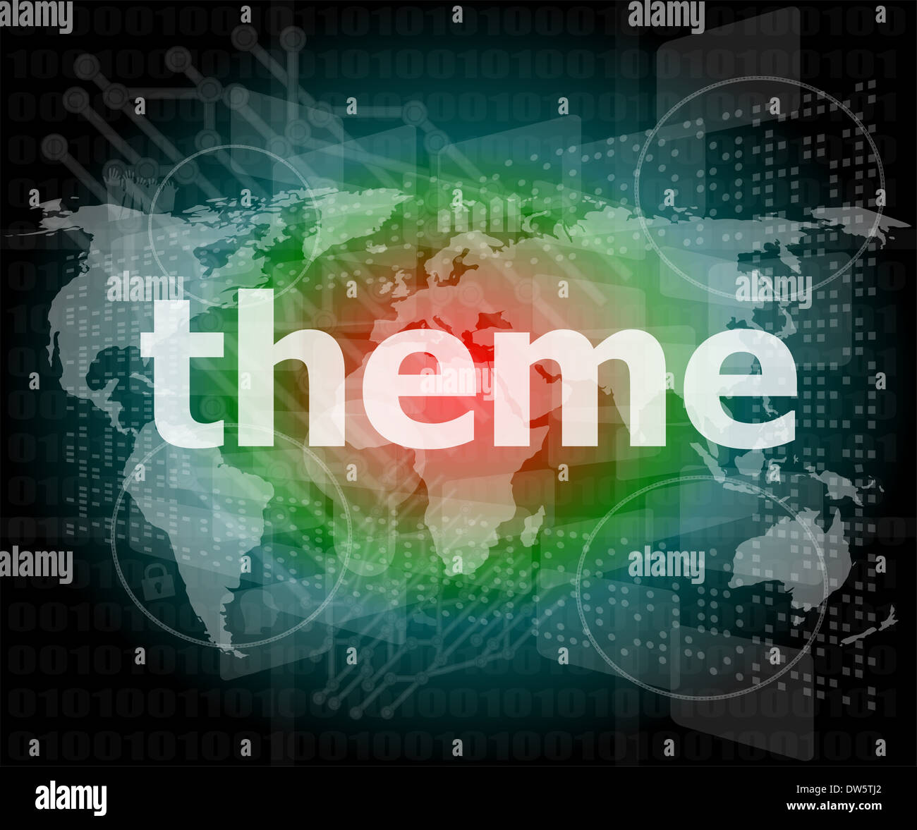 theme word, backgrounds touch screen with transparent buttons. concept ...