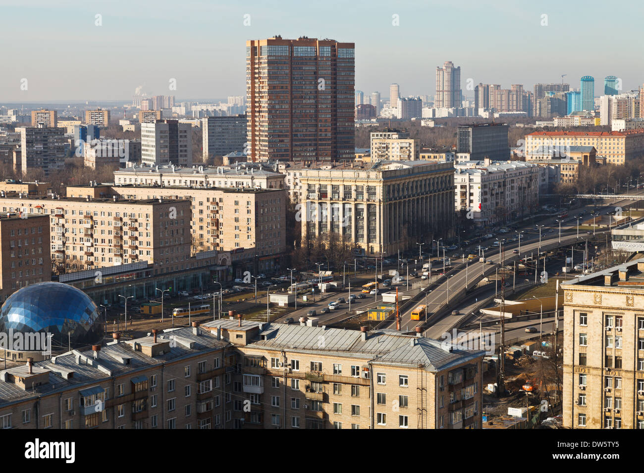 above view Volokolamskaya overpass - new transport interchange in Sokol ...