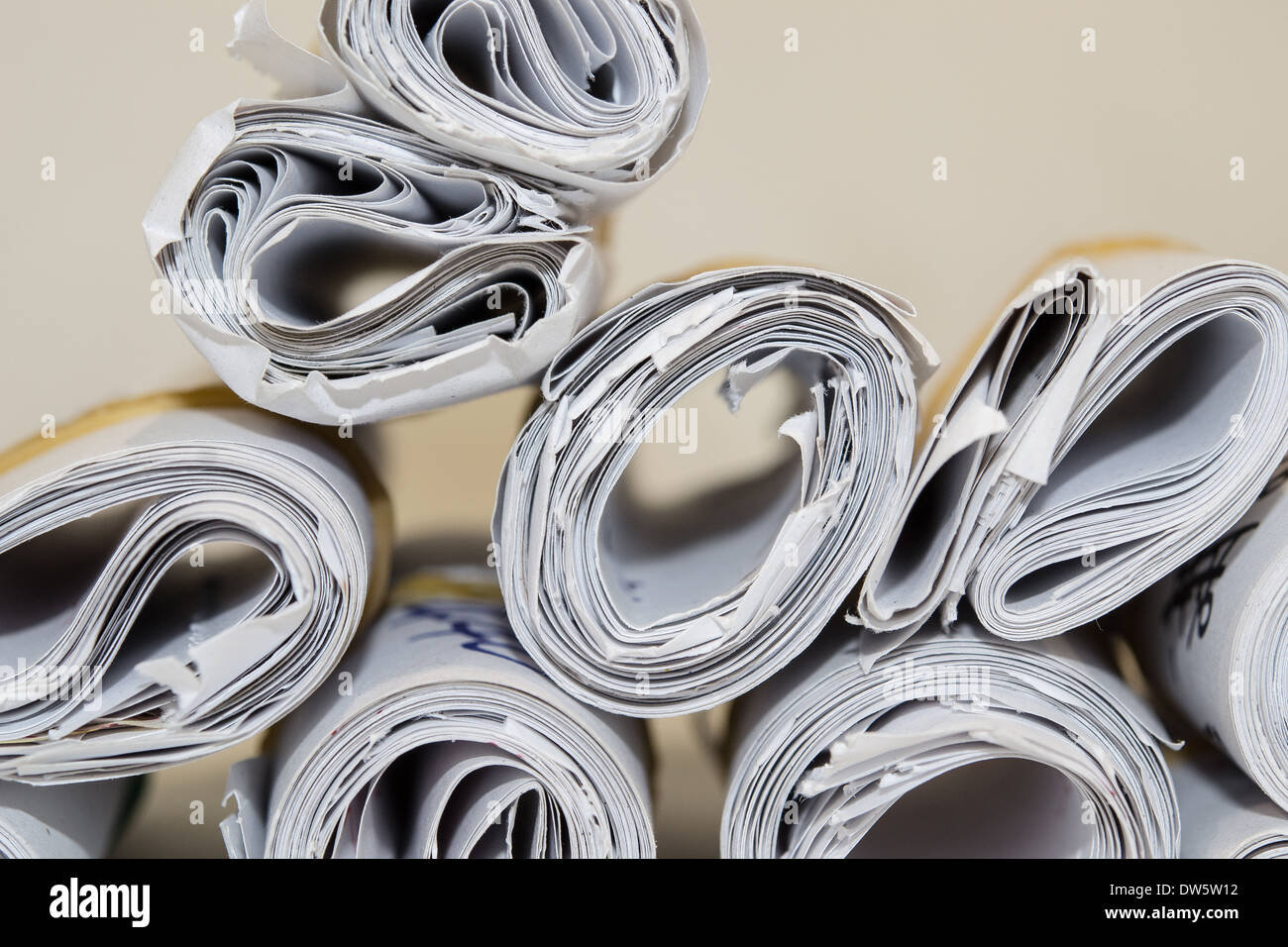 The rolls of note paper Stock Photo - Alamy