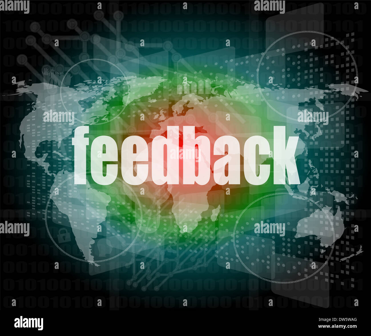 Information technology IT concept: words Feedback on digital screen ...