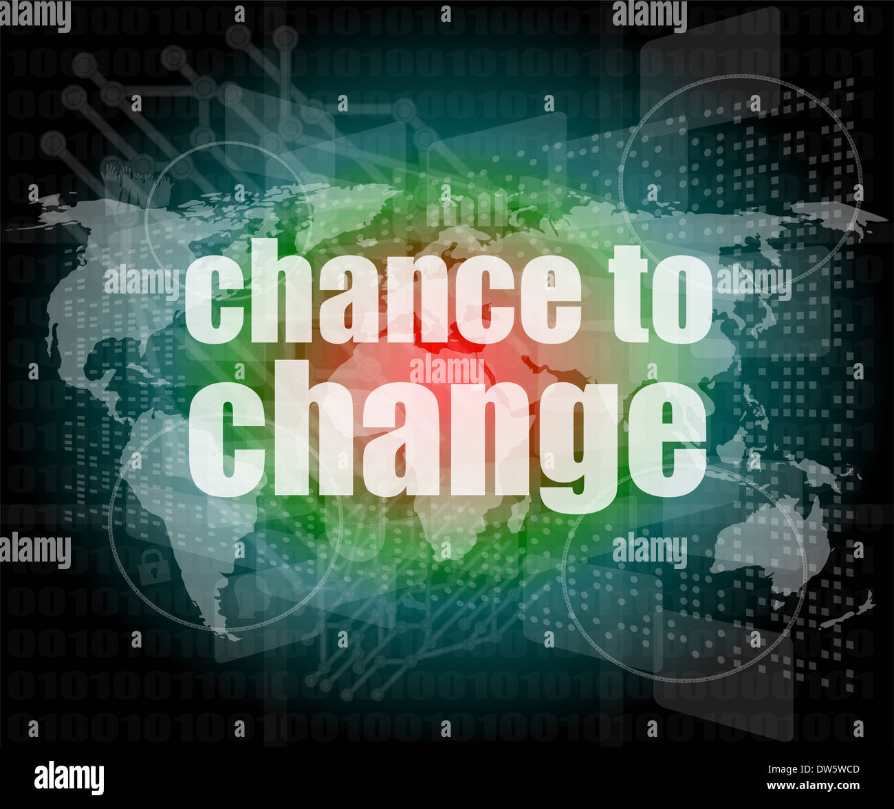 business concept: words chance to change on digital touch screen Stock ...