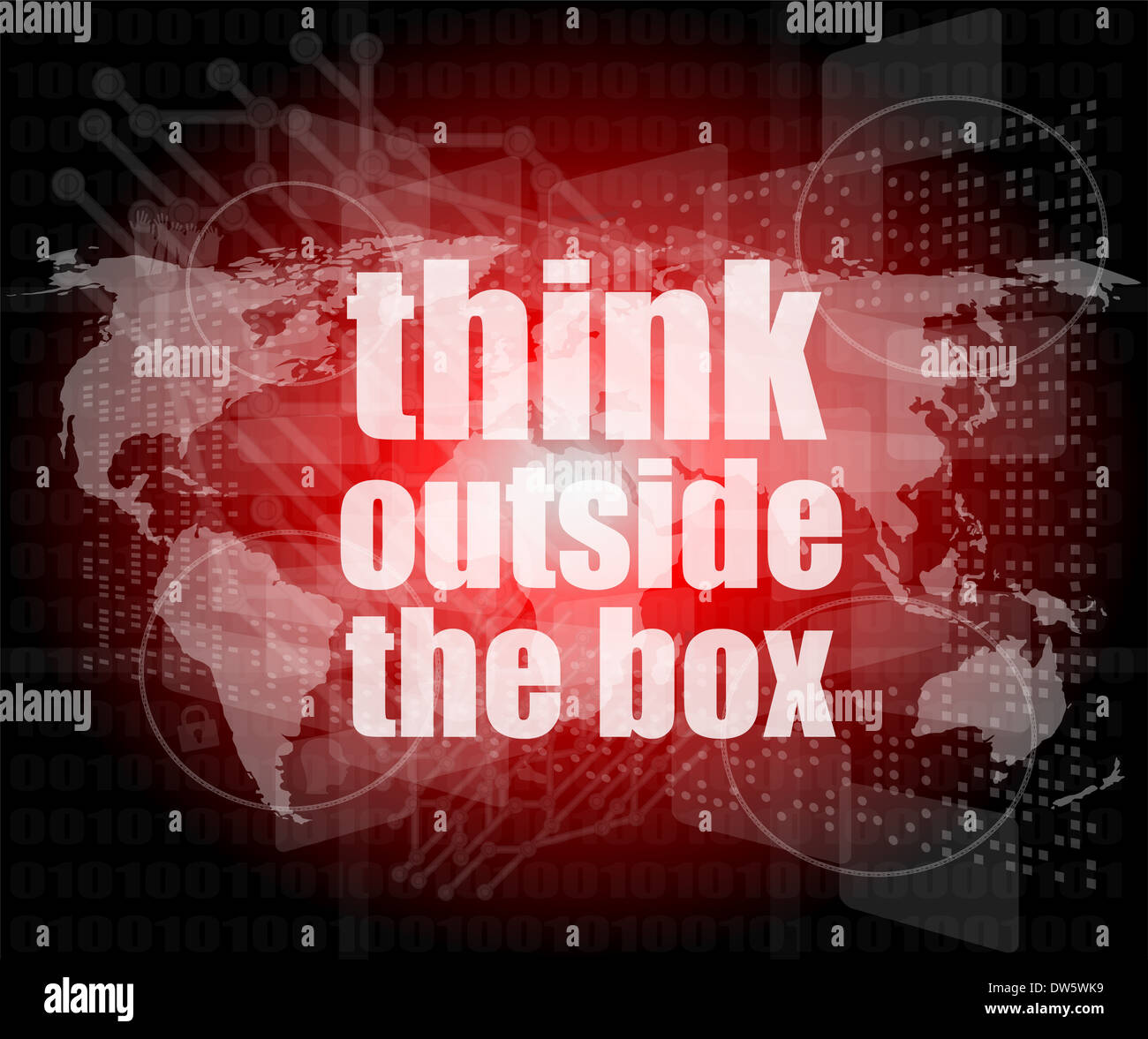 think outside the box words on digital touch screen Stock Photo - Alamy