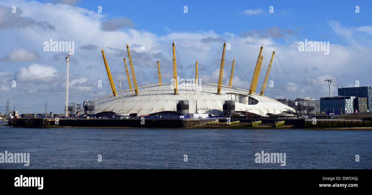 View of O2 arena from the Docklands Stock Photo - Alamy