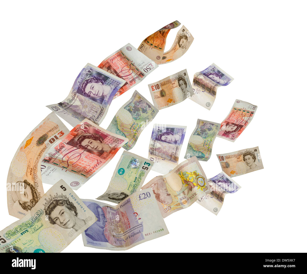 50 pound notes pile hi-res stock photography and images - Alamy