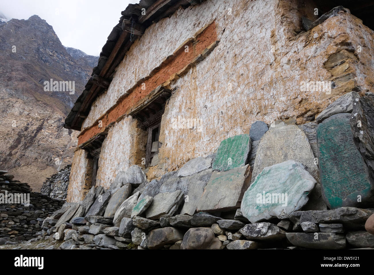 Buddhist prayer stone nepal hi-res stock photography and images - Alamy