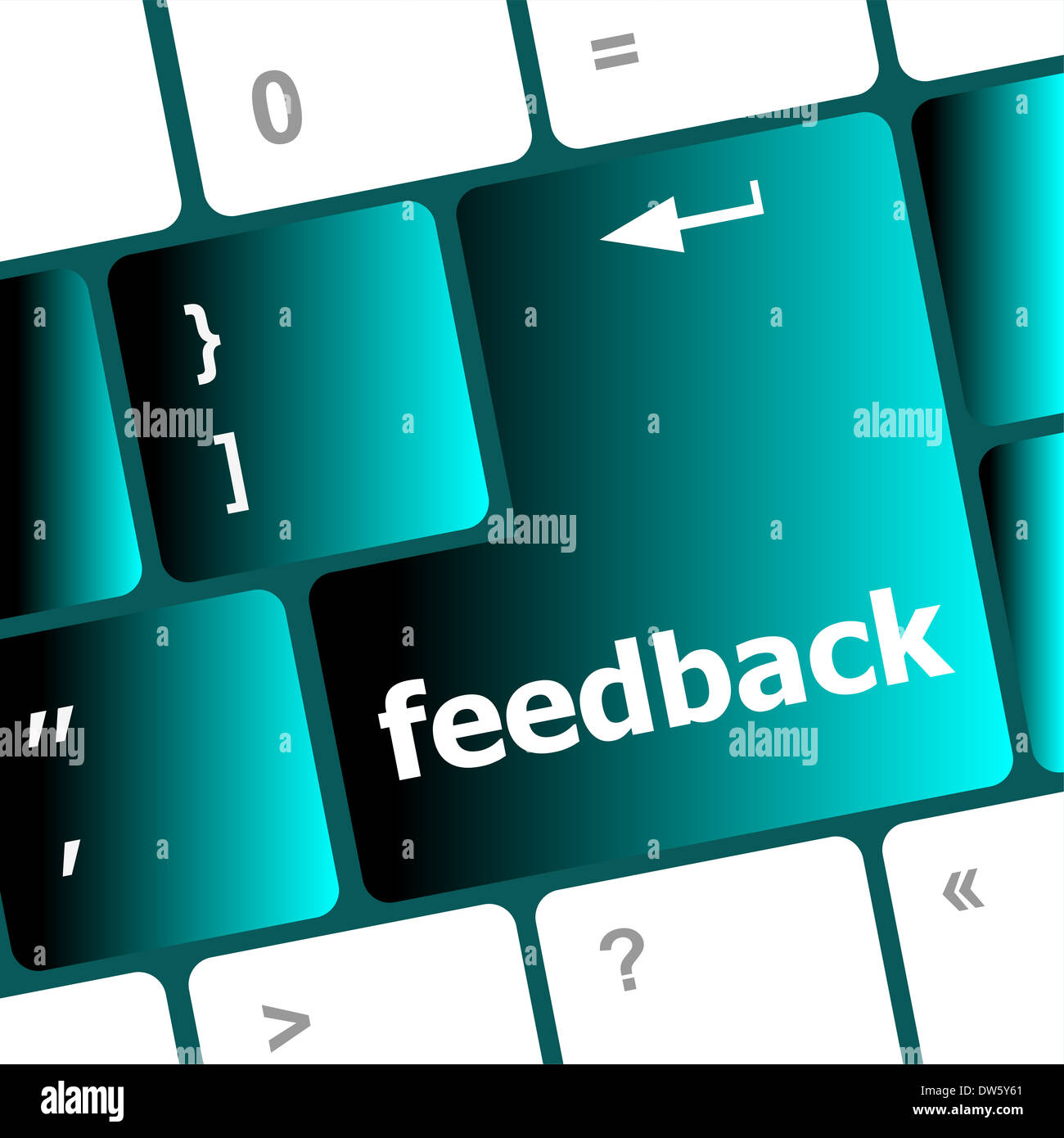Keyboard with single button showing the word feedback Stock Photo - Alamy