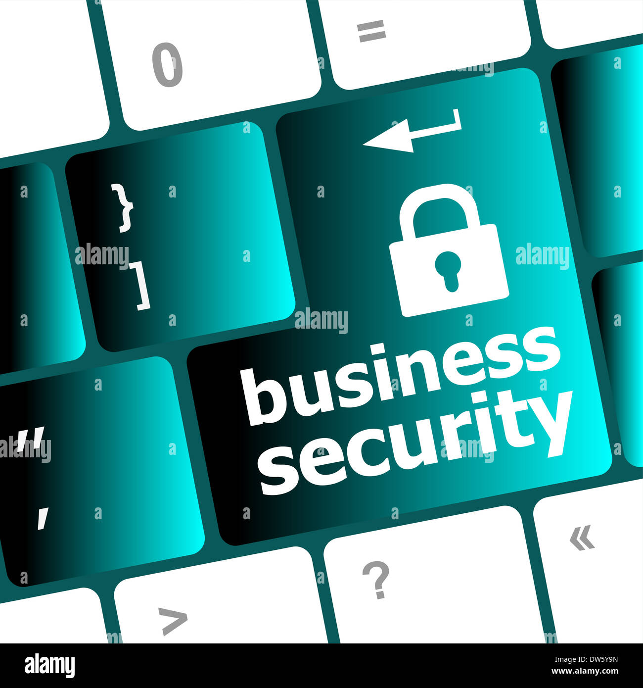 business security key on the keyboard of laptop computer Stock Photo ...