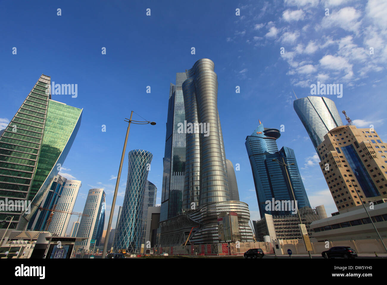 Qatar, Doha, West Bay, business district, street scene Stock Photo - Alamy