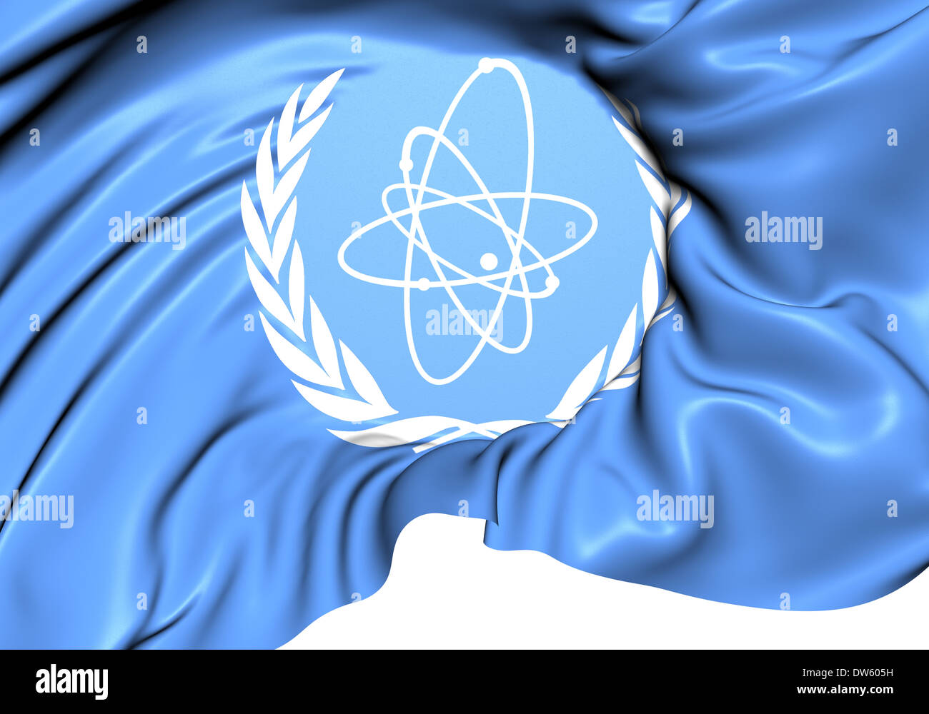 International Atomic Energy Agency Flag. Close Up Stock Photo - Alamy