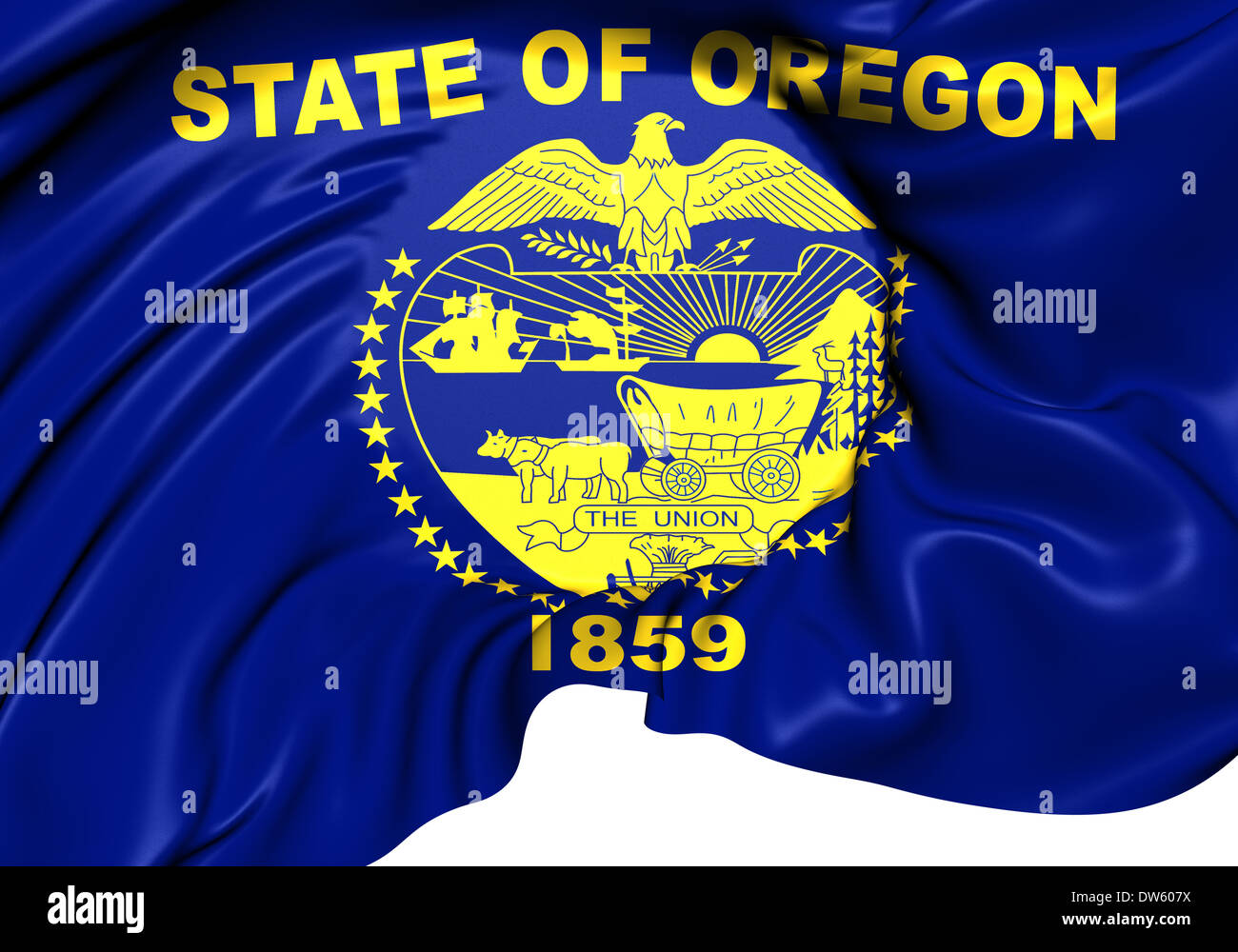 3D Flag of Oregon, USA. 3D Illustration Stock Photo - Alamy