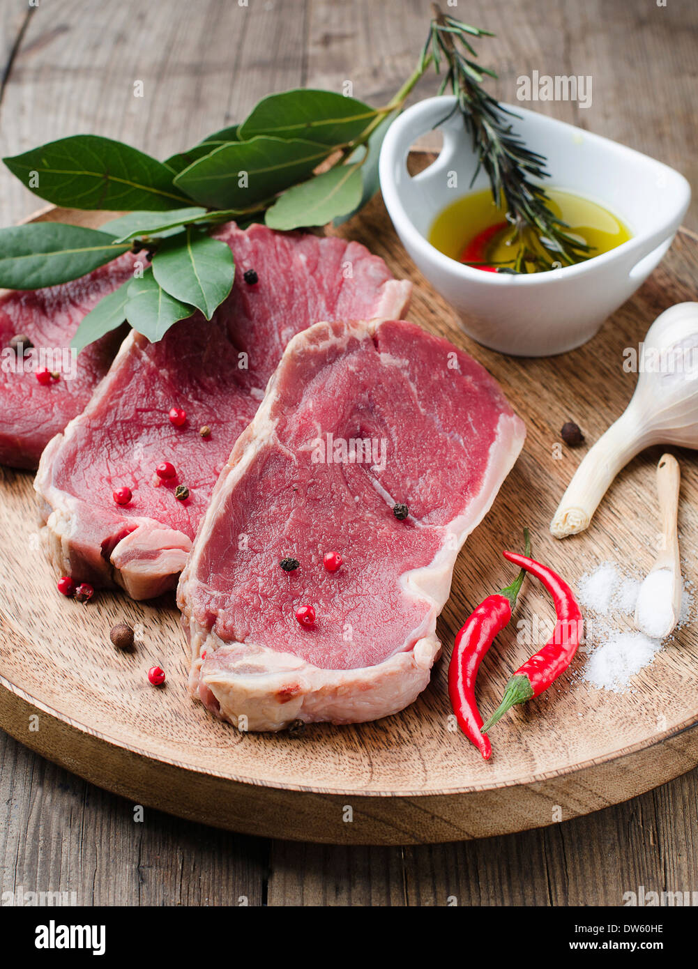Red Raw Steak Stock Photo - Alamy