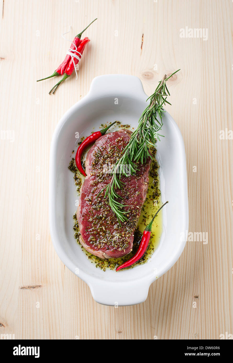 Red Raw Steak Stock Photo - Alamy