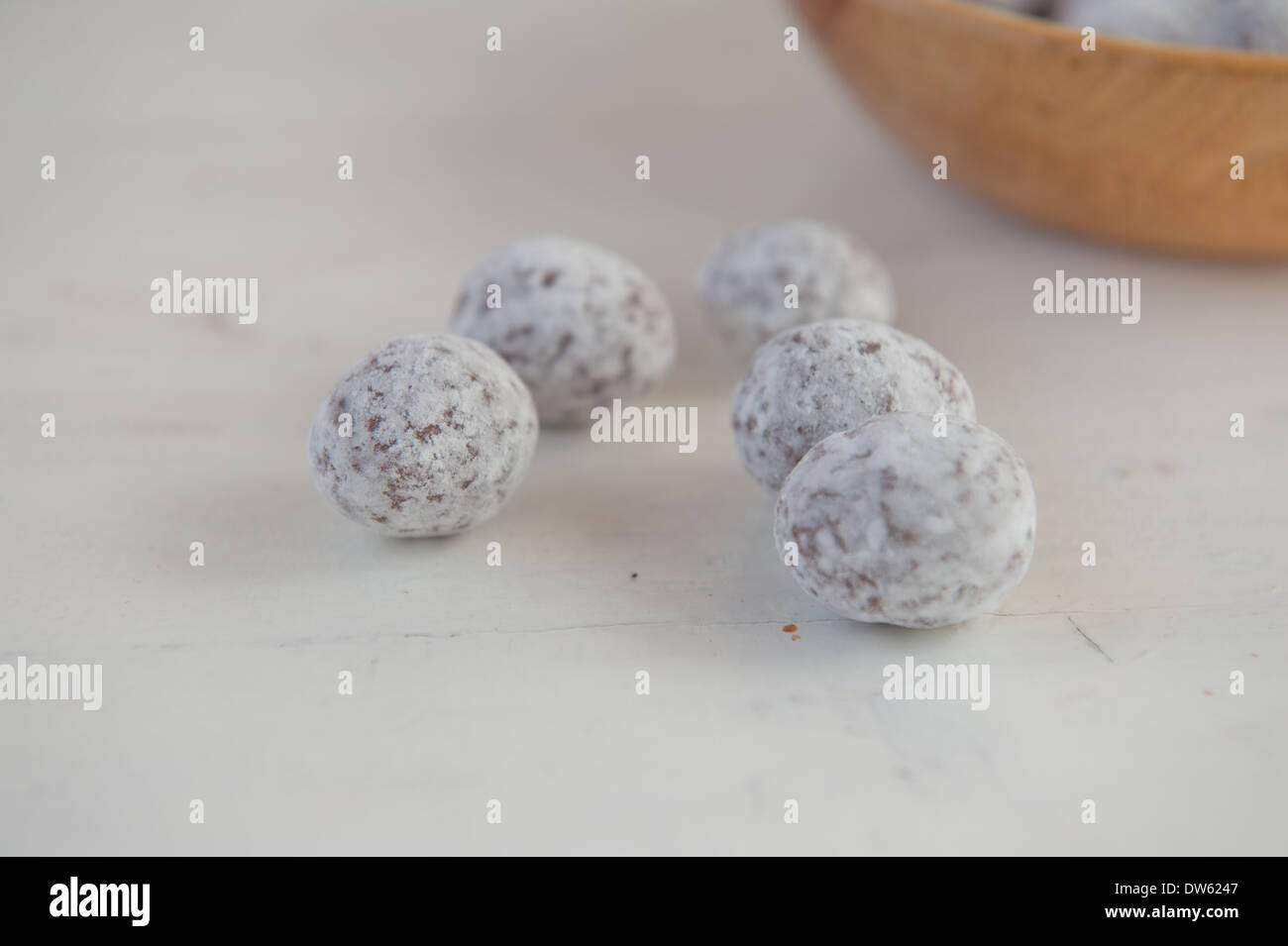 White chocolate candies Stock Photo - Alamy