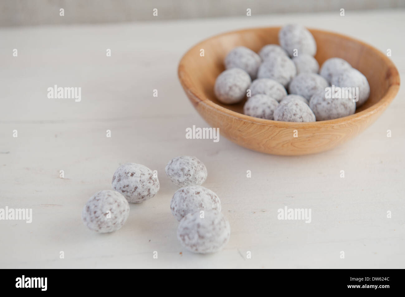 White chocolate candies Stock Photo - Alamy