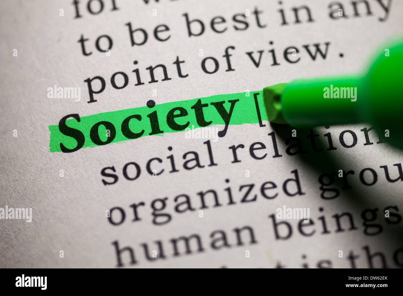 Fake Dictionary, definition of the word society Stock Photo - Alamy