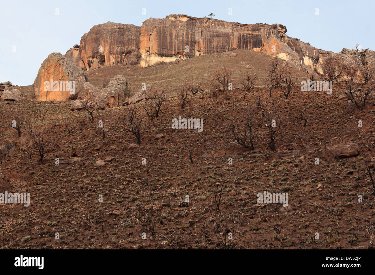 Hiking in the Drakensberg Mountains, Giant's Castle area Stock Photo ...