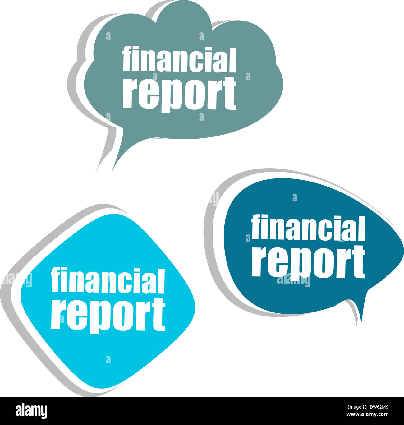 financial report. Set of stickers, labels, tags. Template for ...