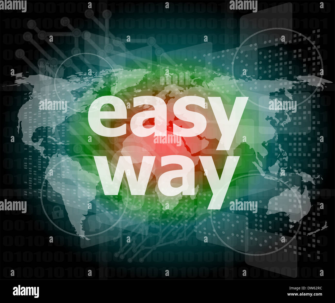 social concept: easy way word on digital screen Stock Photo - Alamy