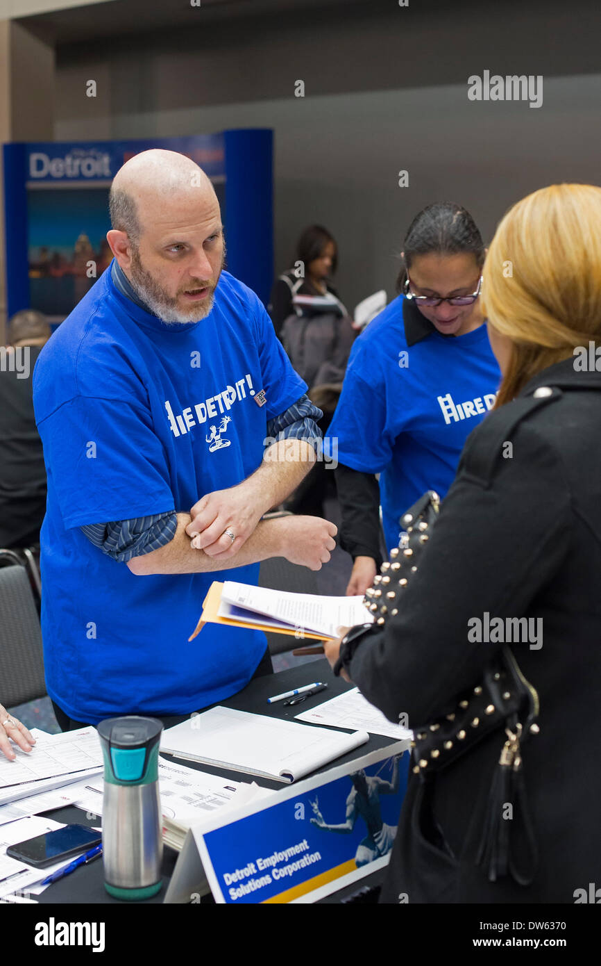Detroit, Michigan USA - A job fair organized by the city of Detroit to ...